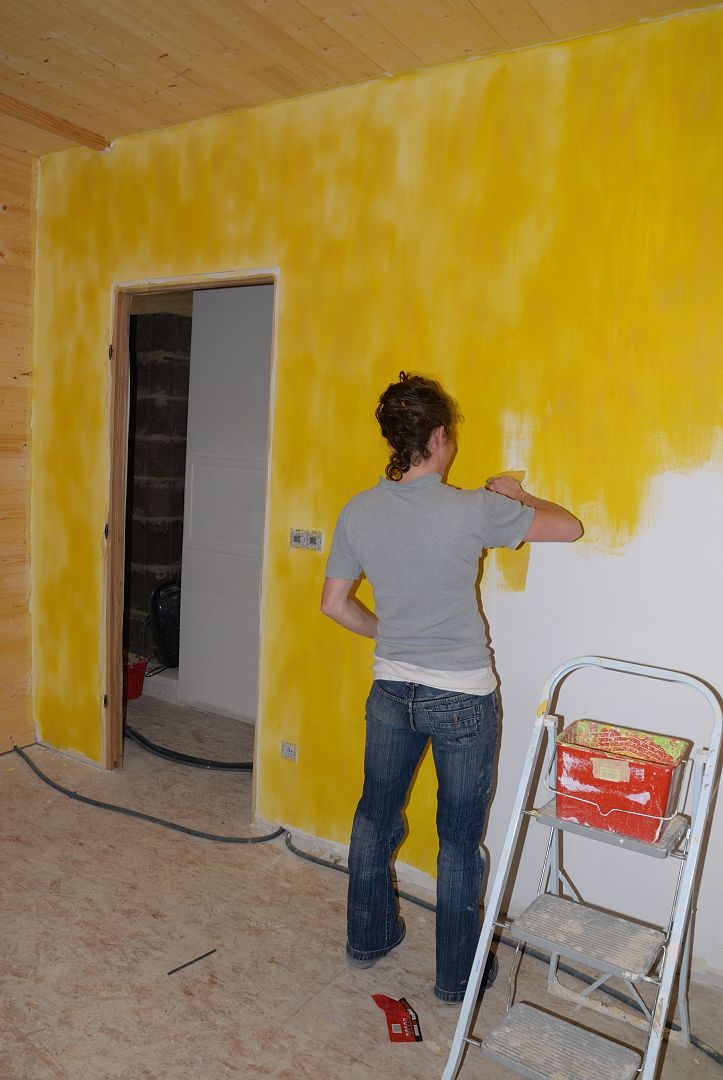 paille en diois: enduit chaux salon/dalle/badigeons