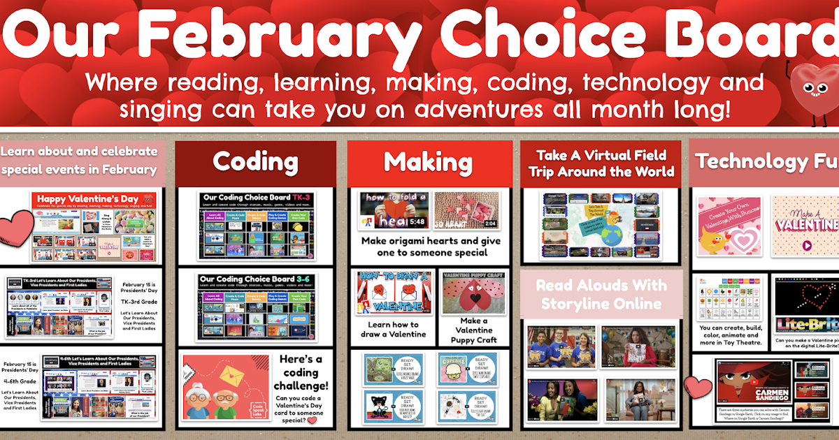 The Library Voice: It's Time For Our February Choice Board! You Will ...