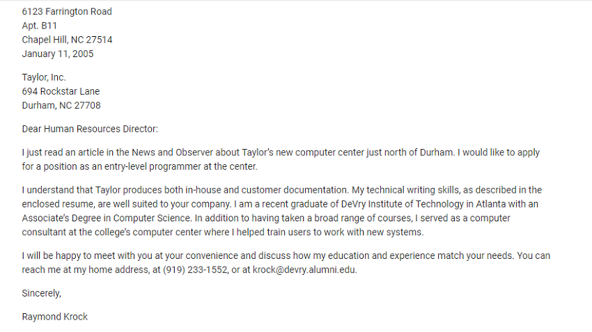 Formal Letter Format Australia - Birthday Letter