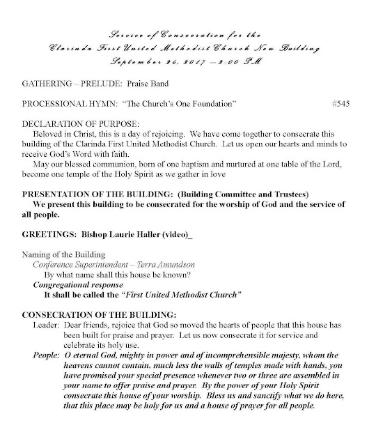 L & P Miles : Dedication of new First United Methodist Church building ...