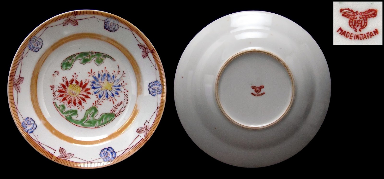 PATINA ANTIK: VINTAGE JAPANESE LUSTER FLOWER PLATES