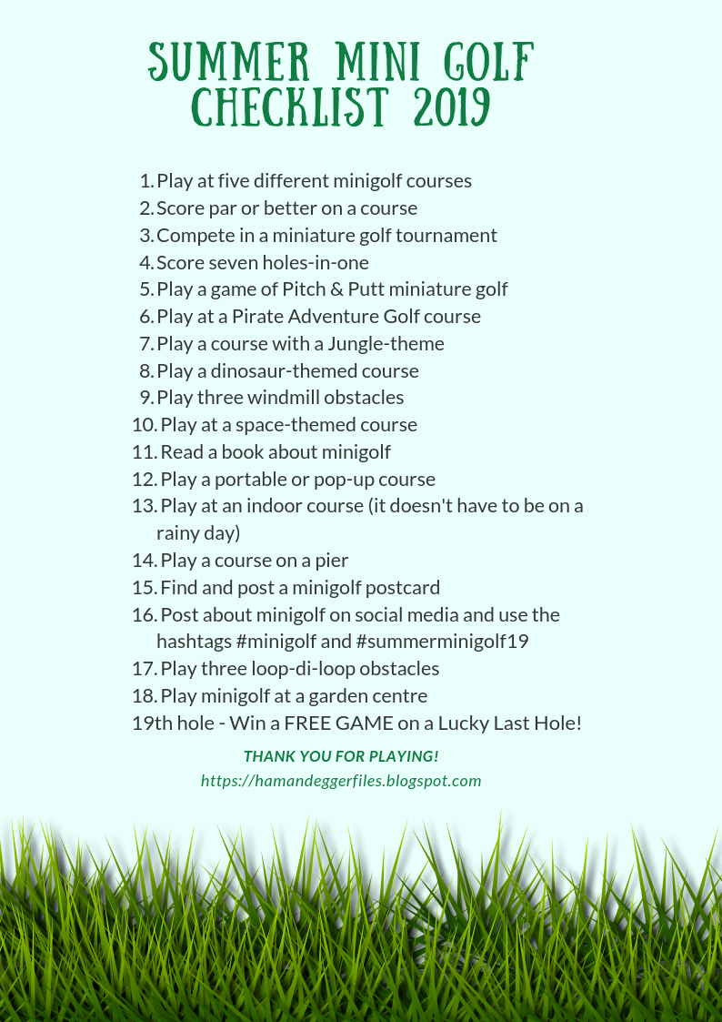 The Ham and Egger Files: Summer Mini Golf Checklist 2019