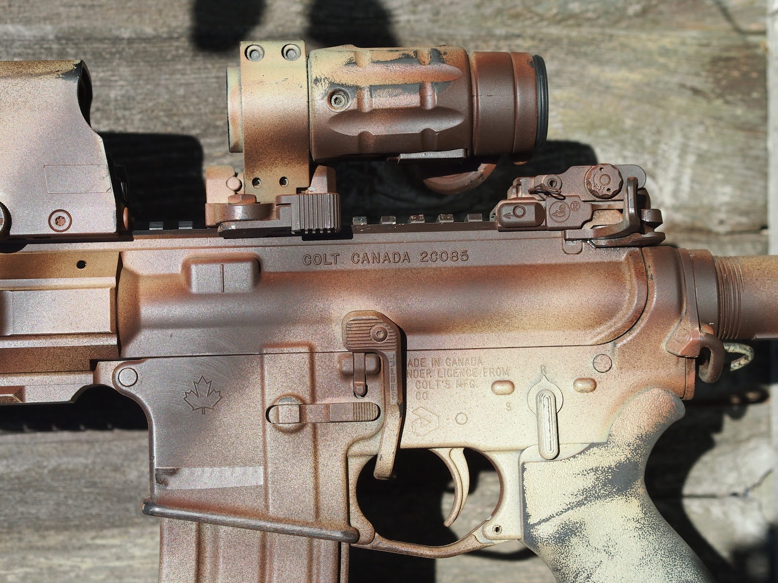 Mister Donut's Firearms Blog: Painted my Colt Canada C8IUR CANSOFCOM clone