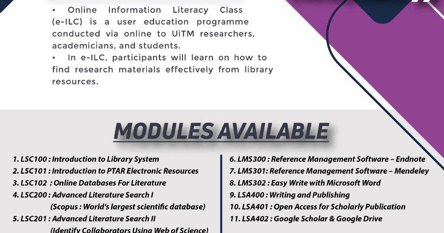 Online Information Literacy Class - Perpustakaan UiTM