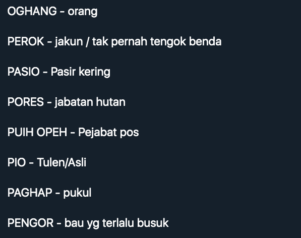 100 Perkataan Bahasa Perak Belajar Dulu Senang Nanti Kalau Dapat Calon ...