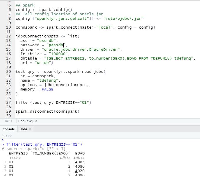 Spark para conectar con bases de datos vía JDBC