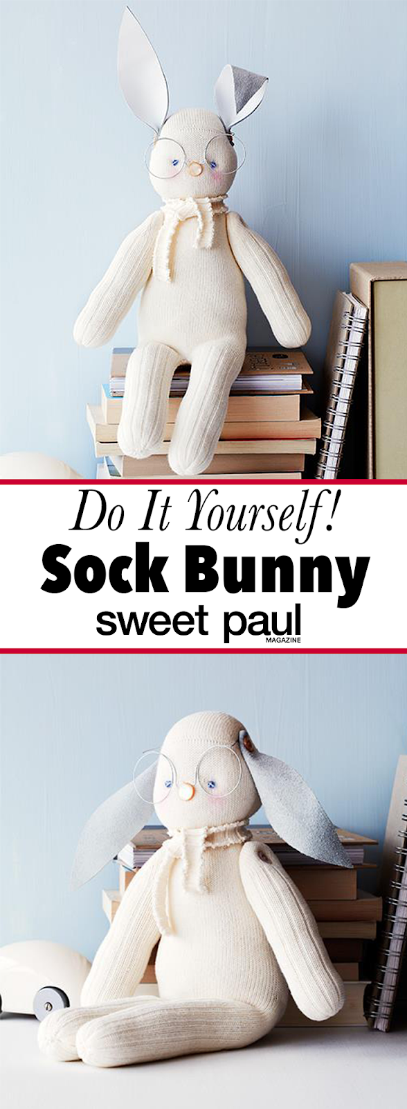 Sock Bunny tutorial by Lova Blavarg for Sweet Paul - J. Conlon and Sons