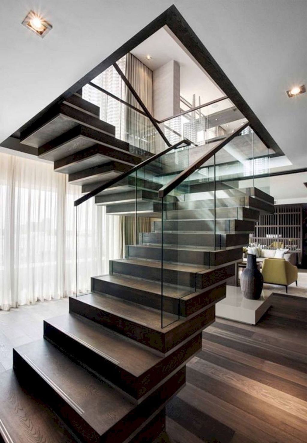 48 Luxury Glass Staircase Design Ideas For Your Dream Home | ARA HOME