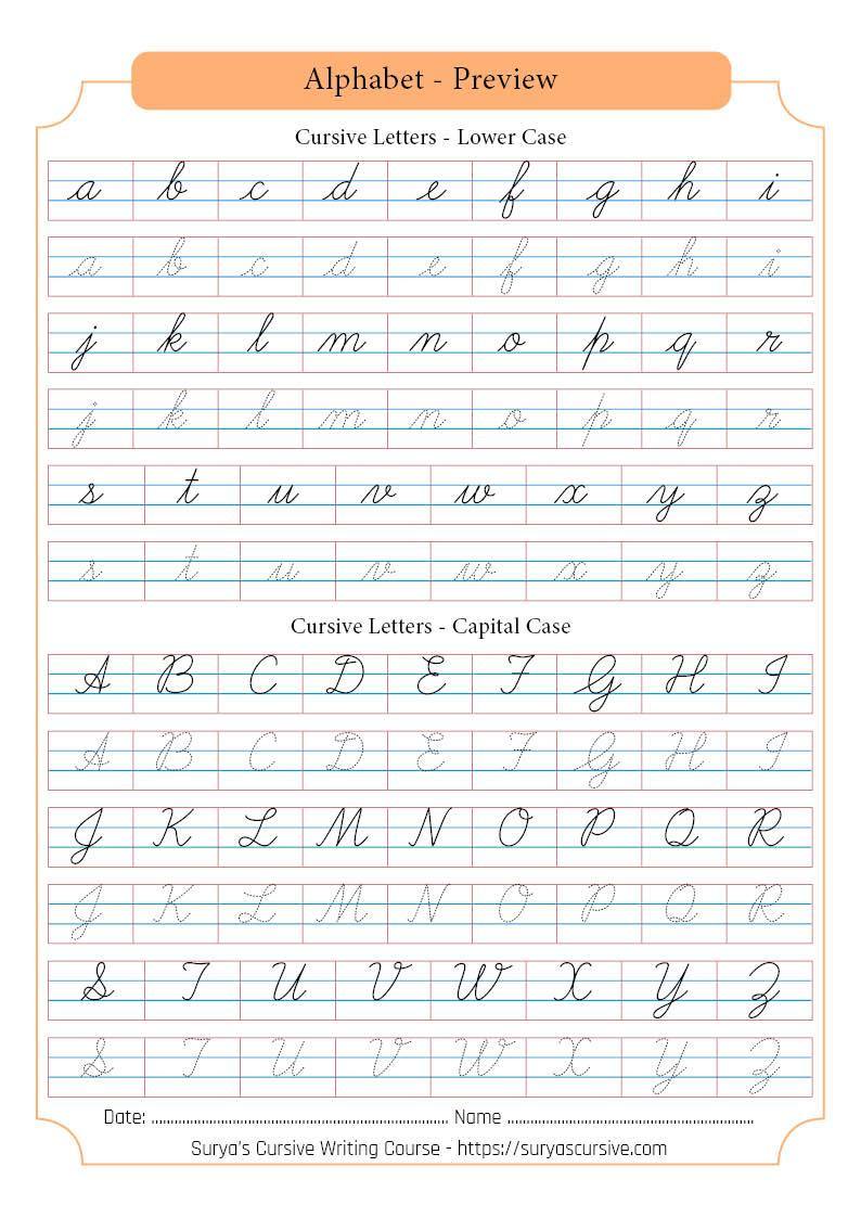 Cursive Writing Capital Letters - Letter Format