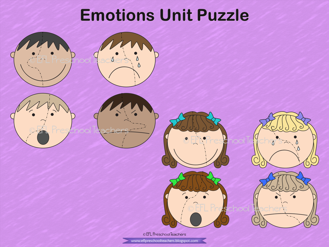 ESL/EFL Preschool Teachers: Emotions Theme Games for Kindergarten EFL