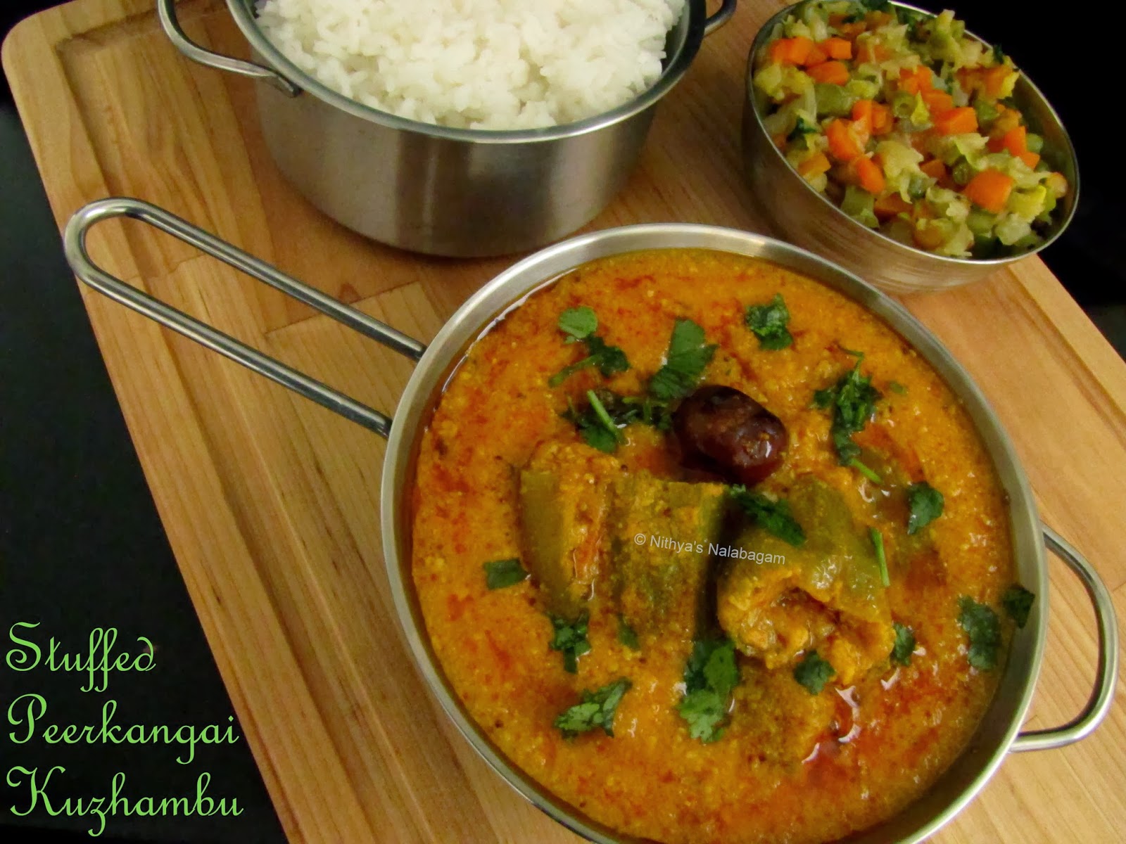 Stuffed Ridge gourd Kuzhambu | Stuffed Peerkangai Kuzhambu |Nithya's ...