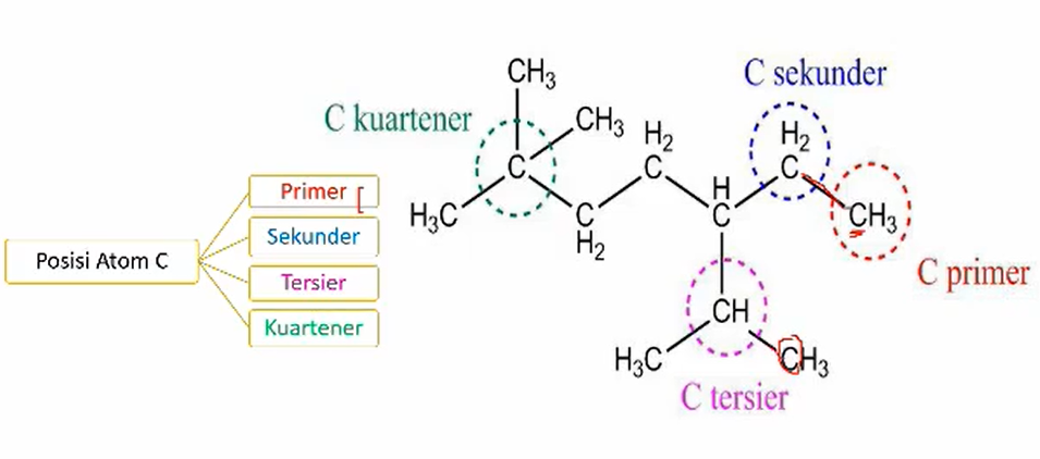 Hidrokarbon Part1 (Ciri khas Karbon, Atom C primer sekunder tersier ...