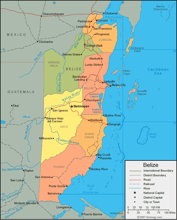 Mapas Geográficos de Belize