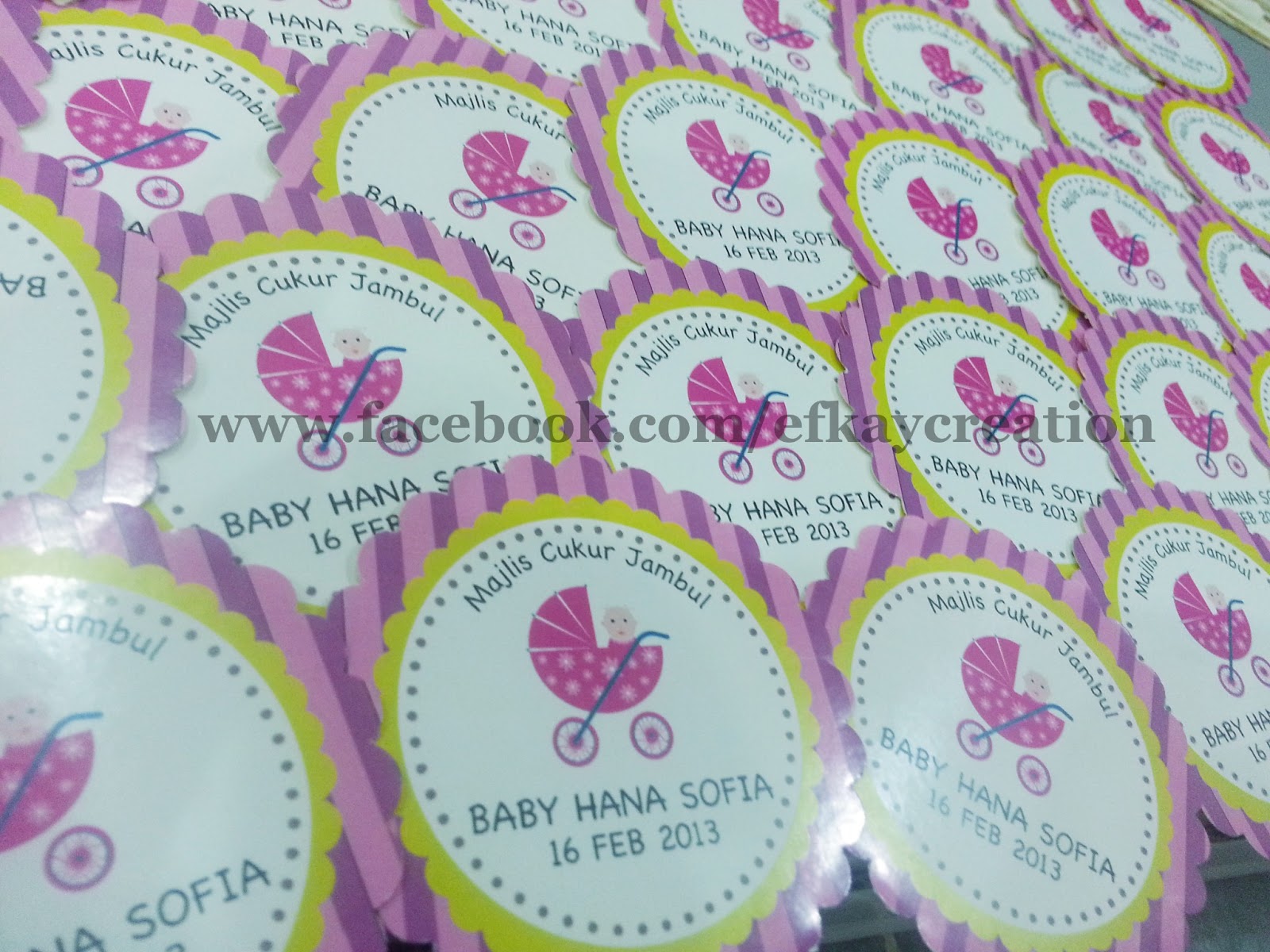 efkaycreation: Stickers untuk Majlis Cukup Jambul for Baby Hana Sofia