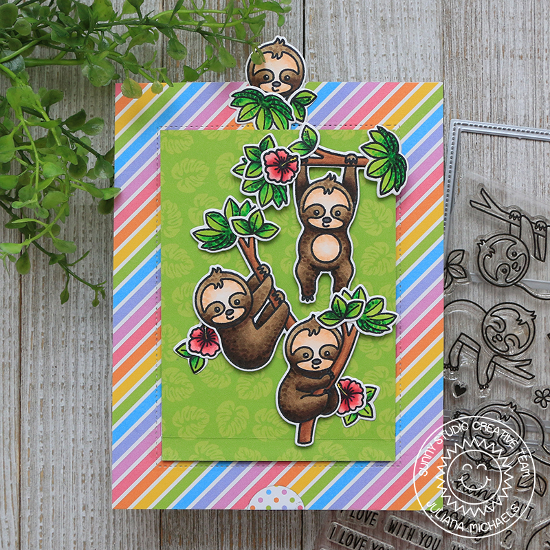 Sunny Studio: Silly Sloths Cards with Juliana and Angelica