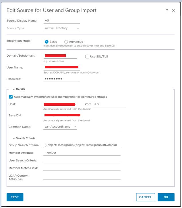 Configuring LDAP Source in VMware vROPS - VMware Technology Network VMTN