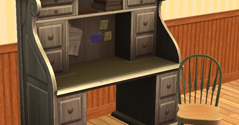 TheNinthWaveSims: The Sims 2 - The Sims 4 Antique Writer's Desk For The ...