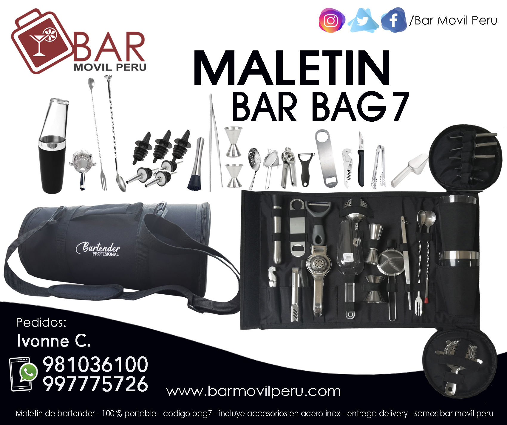 Barra Movil, Bar Portatil, Bares Profesionales, Portable Bar , Flair Bar