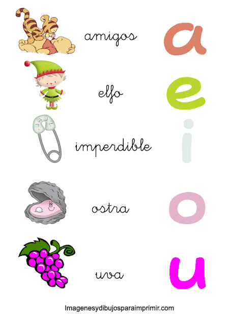 A E I O U Las vocales para imprimir-Colorear dibujos,letras ...