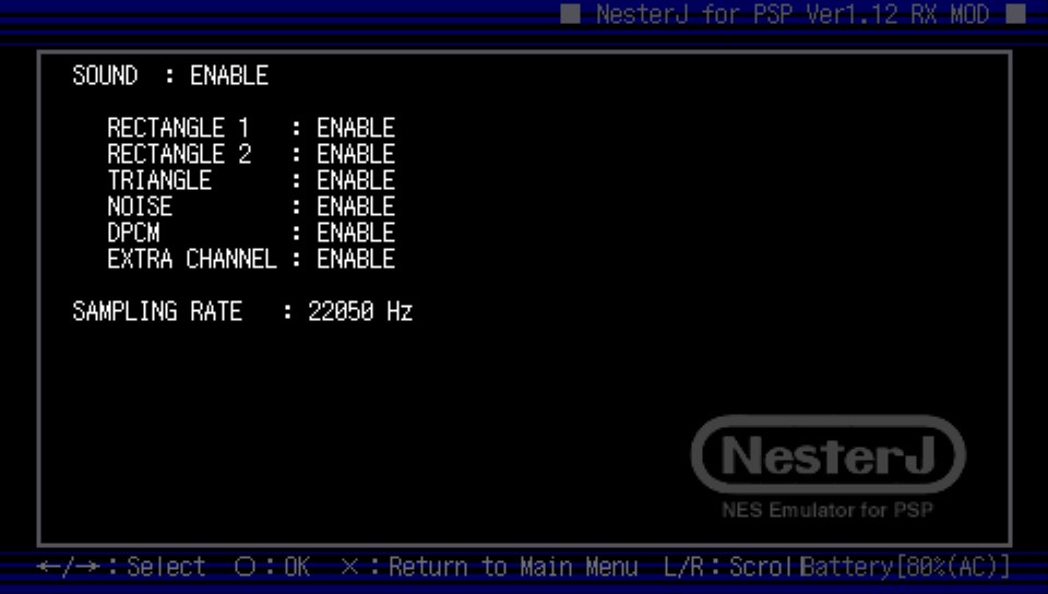 psp＆epsp NESエミュレーターNesterJ RX Mod紹介