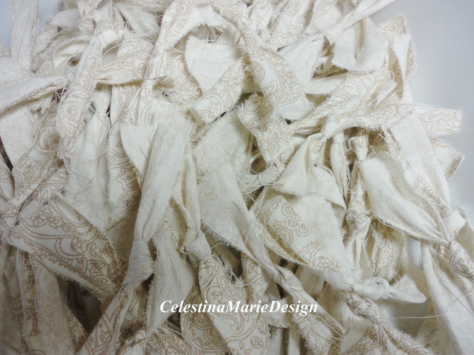 Rag Trim Lampshades and a Heart Wreath~Tutorial - Rose Garden Market