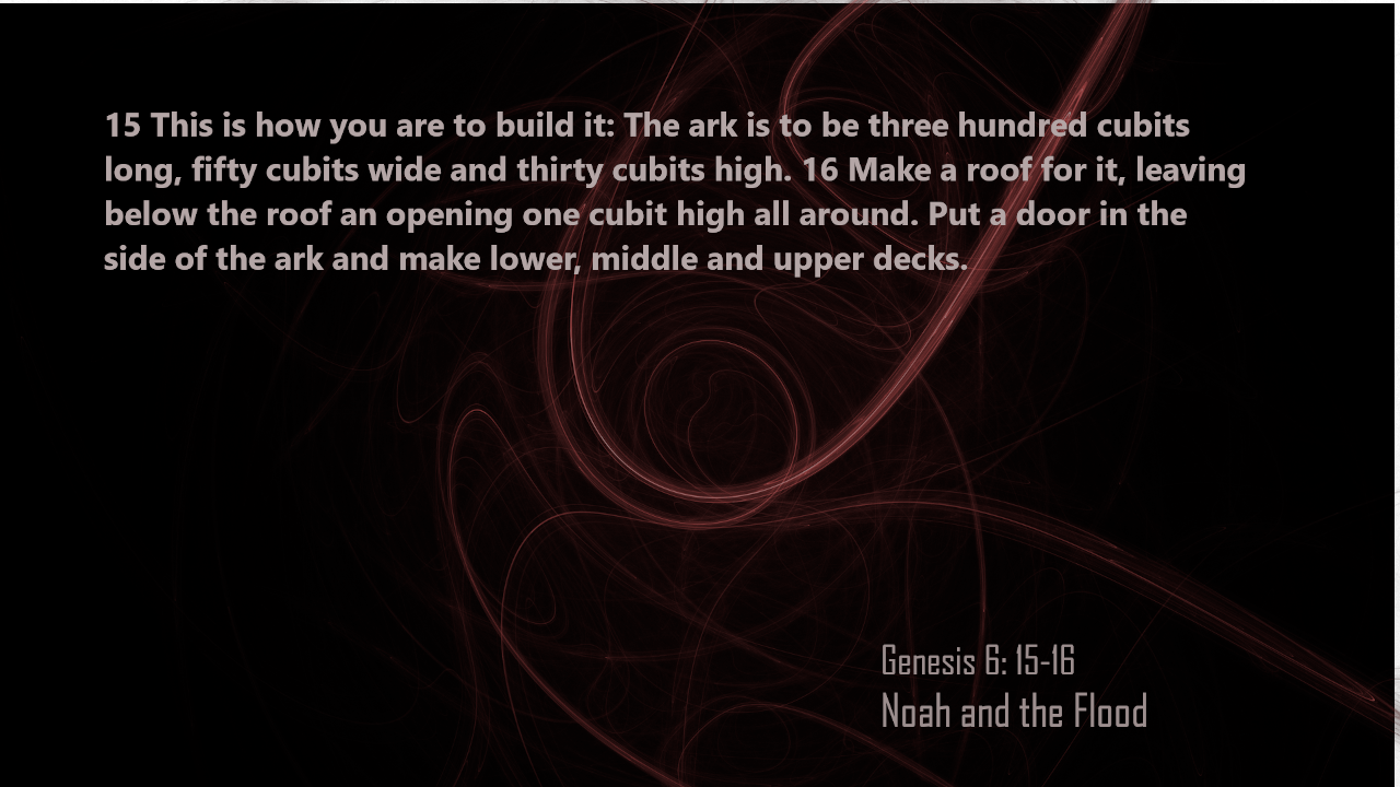 Genesis 6:15-16 Wickedness in the World