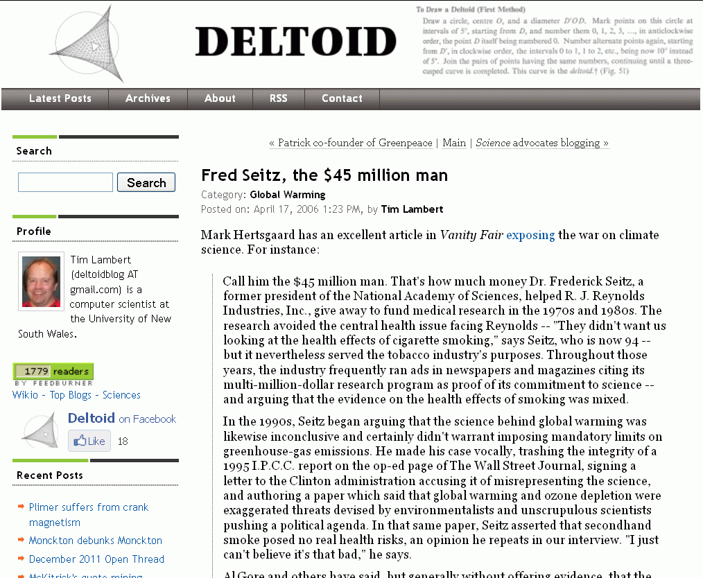 Koch-Murdoch-Axis: Frederick Seitz, Corporate Serial Murderer, TASSC ...