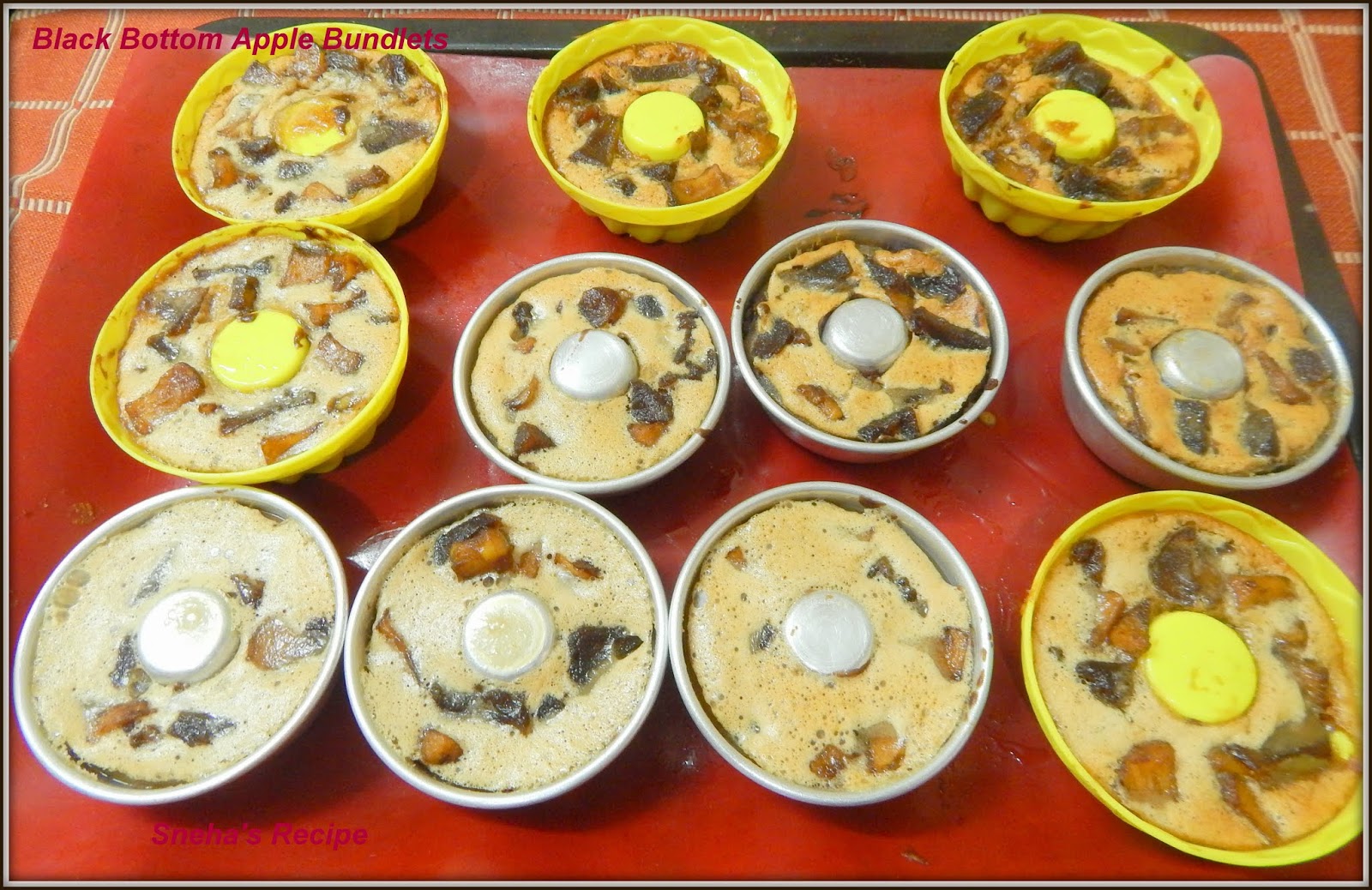 Black Bottom Apple Bundlets#BundtBakers - Sneha's Recipe