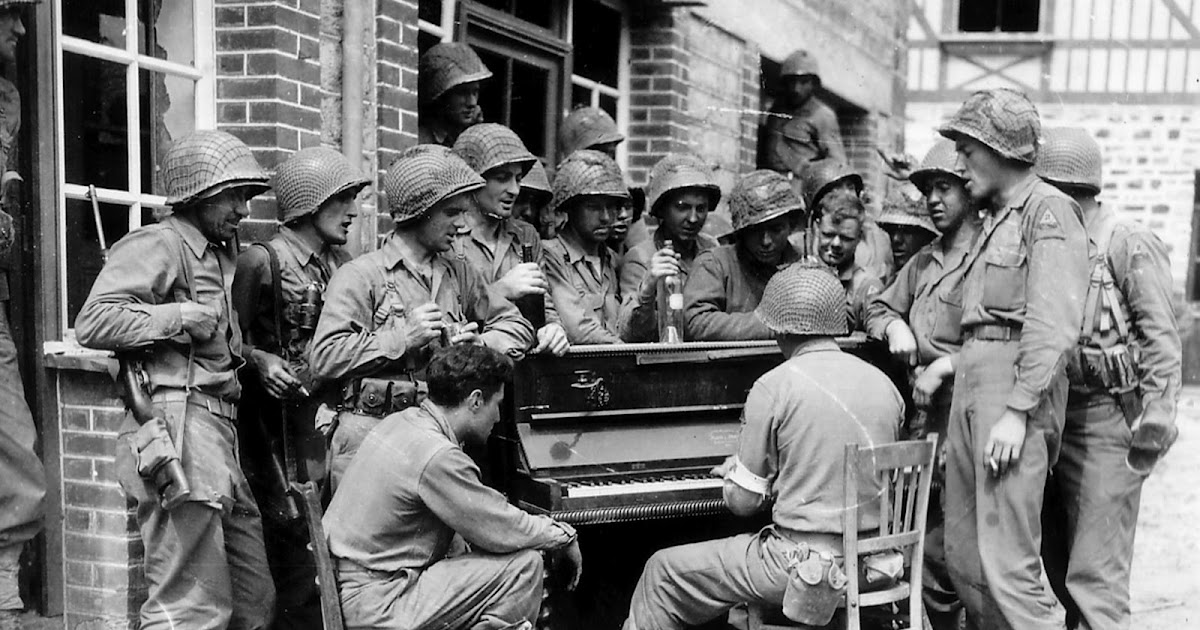 US Soldier playing the piano in World War II ~ vintage everyday
