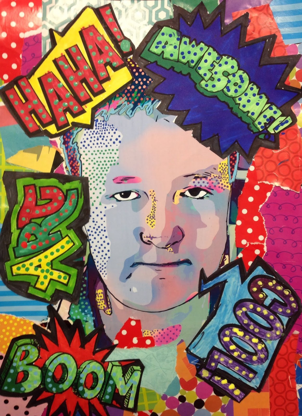 STUDENT ARTWORKS - POP ART SELF PORTRAIT - Digital Mixed Media Artwork