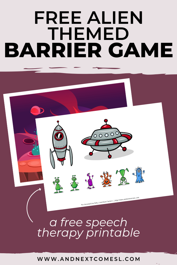 Free Printable Aliens Barrier Game for Speech Therapy | And Next Comes ...