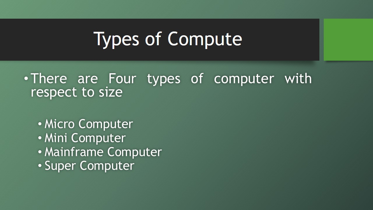Micro Computer vs Mini Computer vs Mainframe Computer vs Super Computer