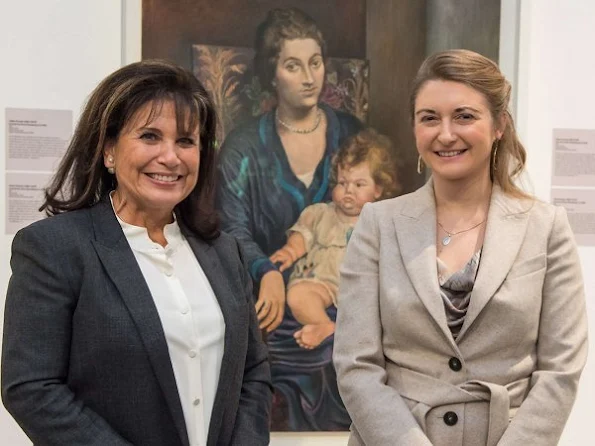 Princess Stéphanie visits Anne Sinclair's art exhibition in Liège
