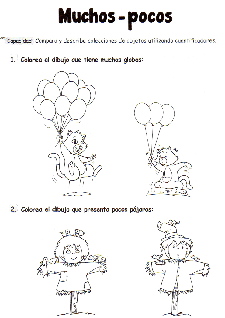 CEIP SANCTI SPIRITUS Educación Infantil : CONCEPTOS : MUCHO/POCO