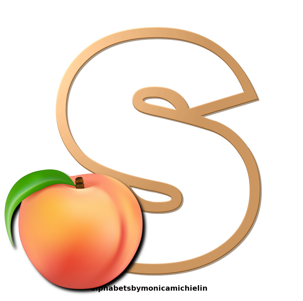 M. Michielin Alphabets: PEACH ALPHABET PNG, ALFABETO PÊSSEGO PNG, # ...