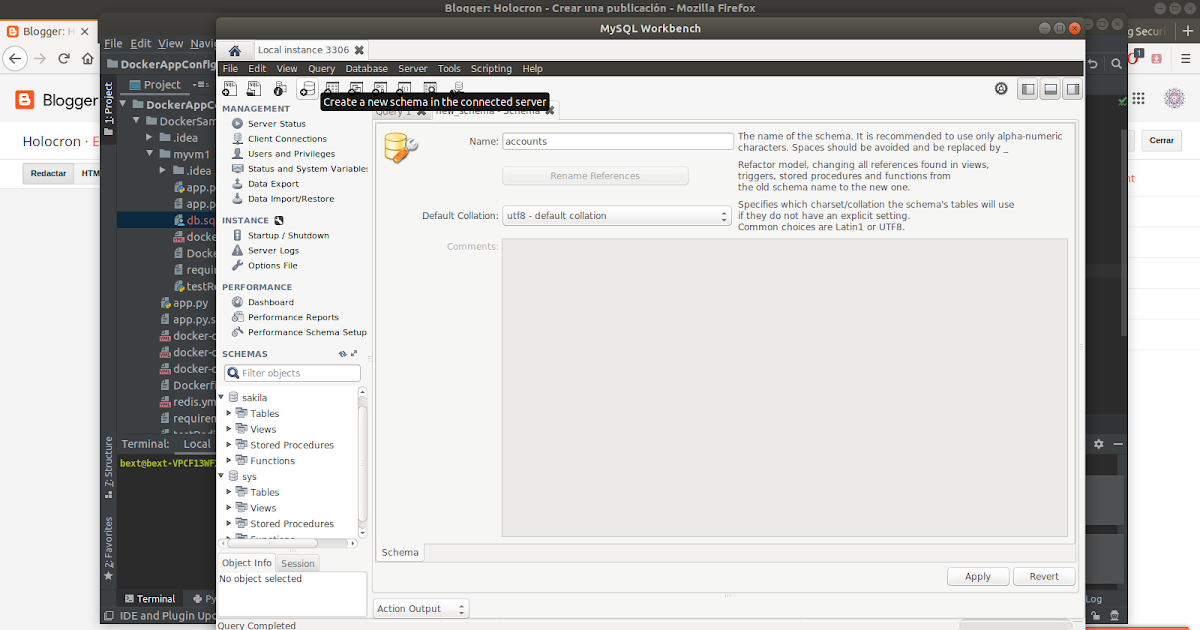 Holocron: Mysql-Workbench crear base datos para usuarios y roles