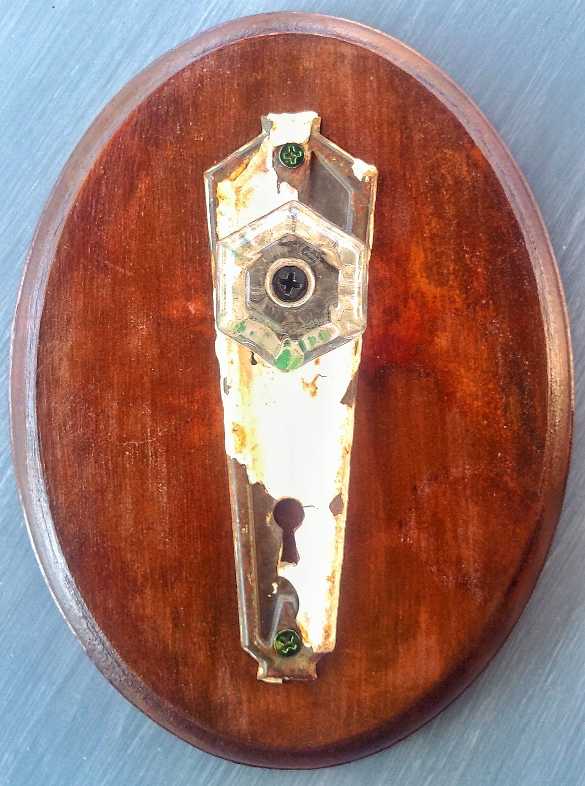 Reclaimed and Reborn: Rusty Salvaged Hardware Wall Hook Assemblage