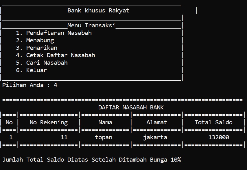 Program bank ATM lengkap pemograman c++ - Informatika IT