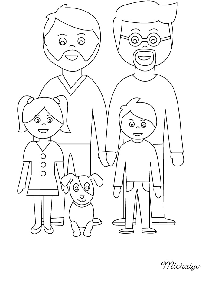 Happy family day coloring pages