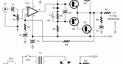 Rangkaian Amplifier Mini: OCL 18 Watt
