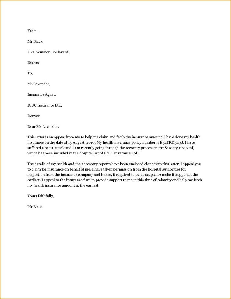 Disability Insurance Appeal Letter Template ~ Resume Letter
