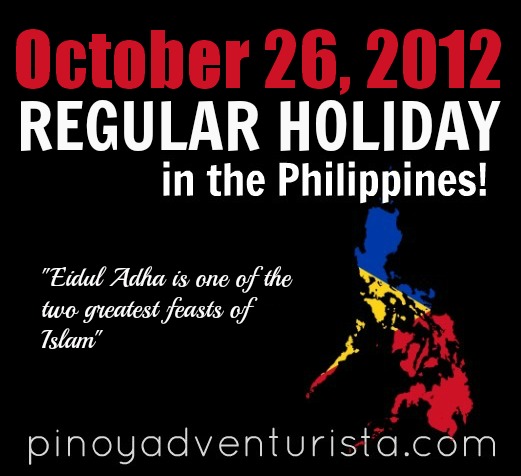 Pinoy Holidays : October 26, 2012 is a Regular Holiday in the ...