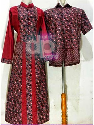 Model Baju Gamis Batik Couple Lebaran Terbaru 2017