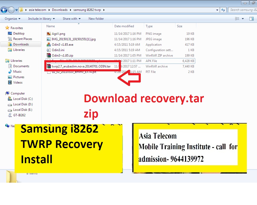 HOW TO INSTALL TWRP RECOVERY ON SAMSUNG GALAXY CORE I8262 ~ Asia Telecom