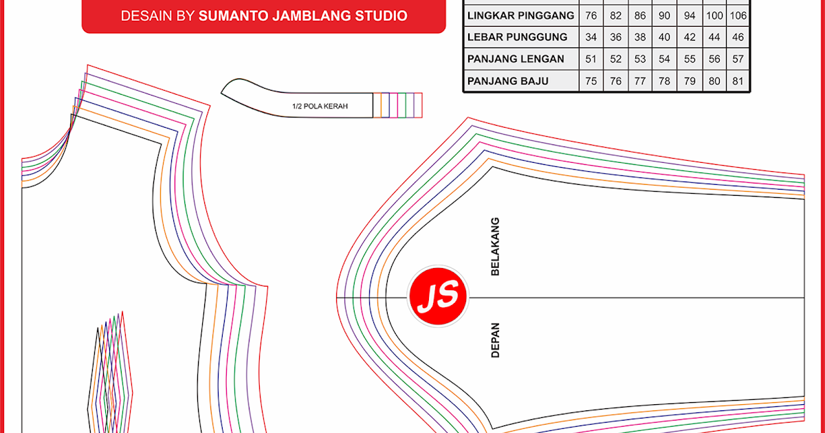 Pola Jiplak Dasar Atasan Wanita 7 in 1 - JAMBLANG STUDIO
