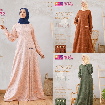 KOLEKSI GAMIS NIBRAS TERBARU NFS 03 MOTIF