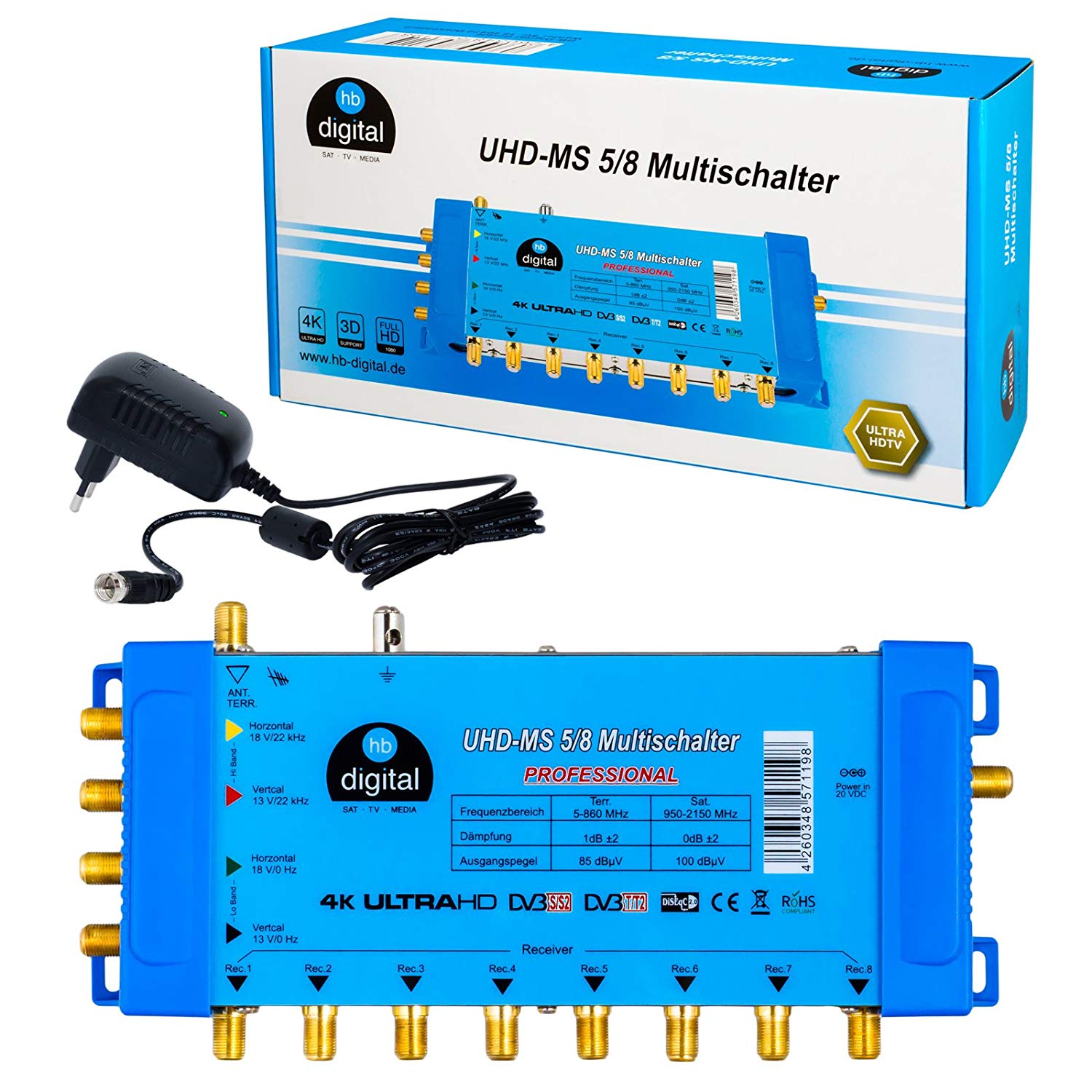 Multischalter pmse 5/8 HB-DIGITAL 1x SAT bis 8 x Teilnehmer / Receiver ...