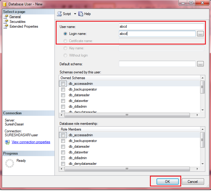 Set Username And Password For A Database In Sql Server Aspnetcnetvbnetjqueryjavascript 4301