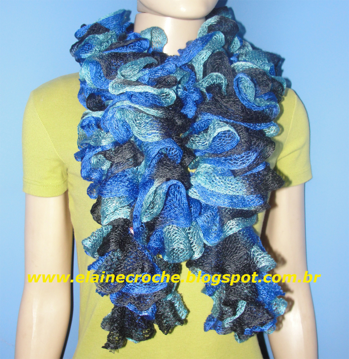 Elaine Croche: Vídeo Aula Crochê - Cachecol Estilo