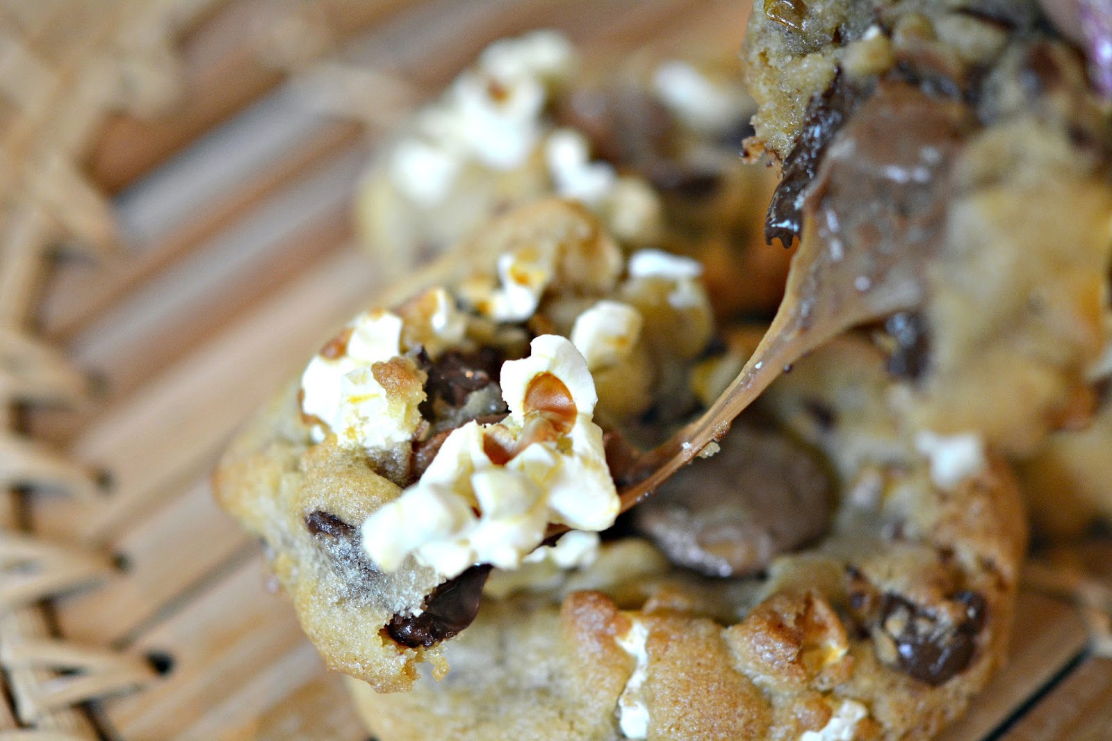 THE PERECT MOVIE NIGHT CHOCOLATE CHIP COOKIE...WITH POPCORN & MILK DUDS ...